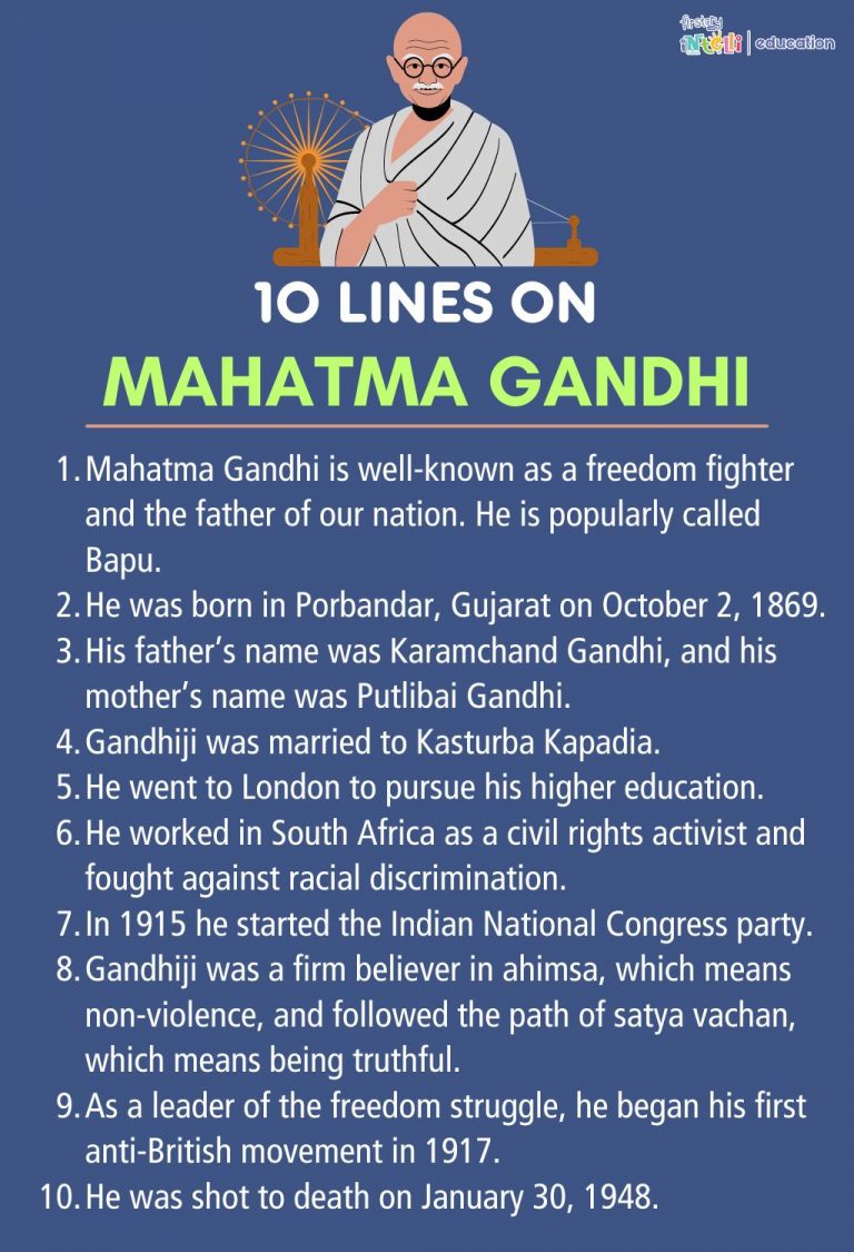Essay on Mahatma Gandhi - 10 Lines, Short, and Long Essay
