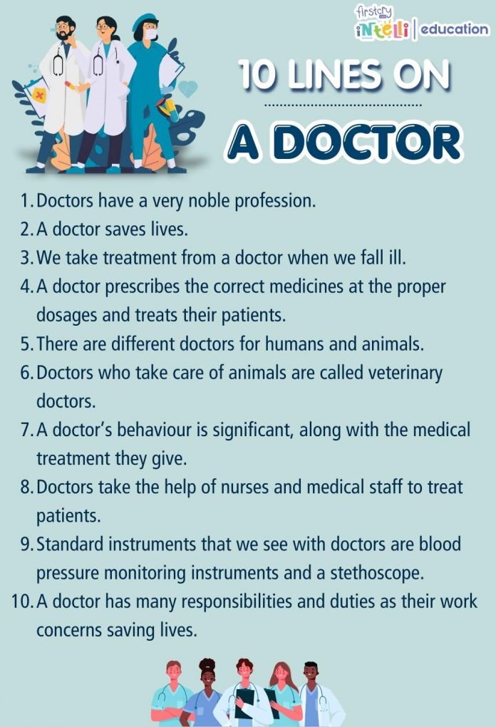 Essay on Doctor in English for Classes 1,2,3 Students: 10 Lines & Paragraph
