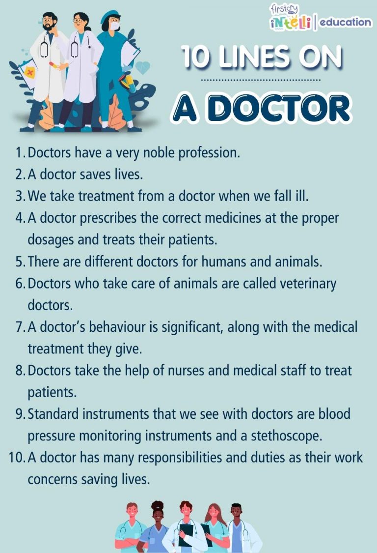 Essay on Doctor in English for Classes 1,2,3 Students: 10 Lines & Paragraph