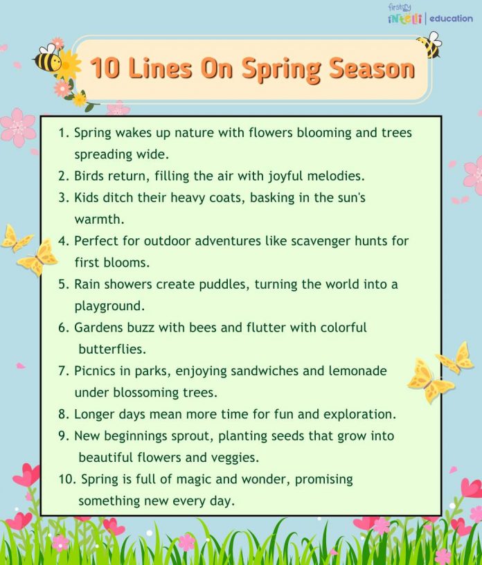 My Favourite Season Spring Essay in English for Classes 1-3: 10 Lines ...