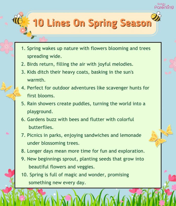 My Favourite Season Spring Essay in English for Classes 1-3: 10 Lines ...
