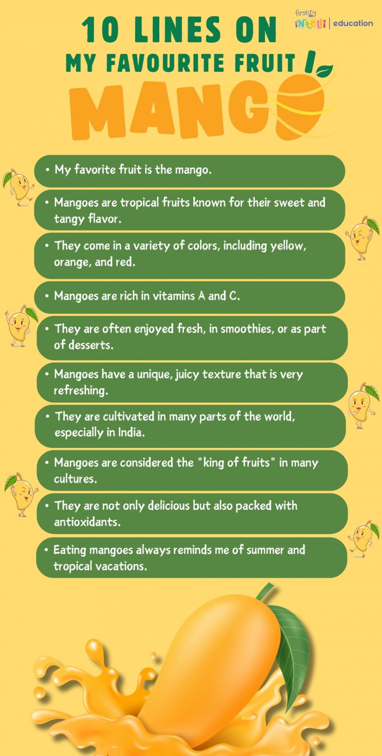 Essay On My Favourite Fruit "Mango, Apple, Strawberry & Orange" (in ...