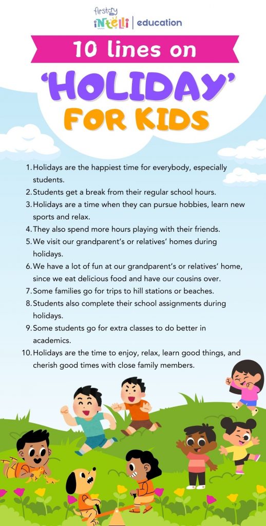 Essay On Holiday in English for Classes 1-3: 10 Lines, Short & Long ...
