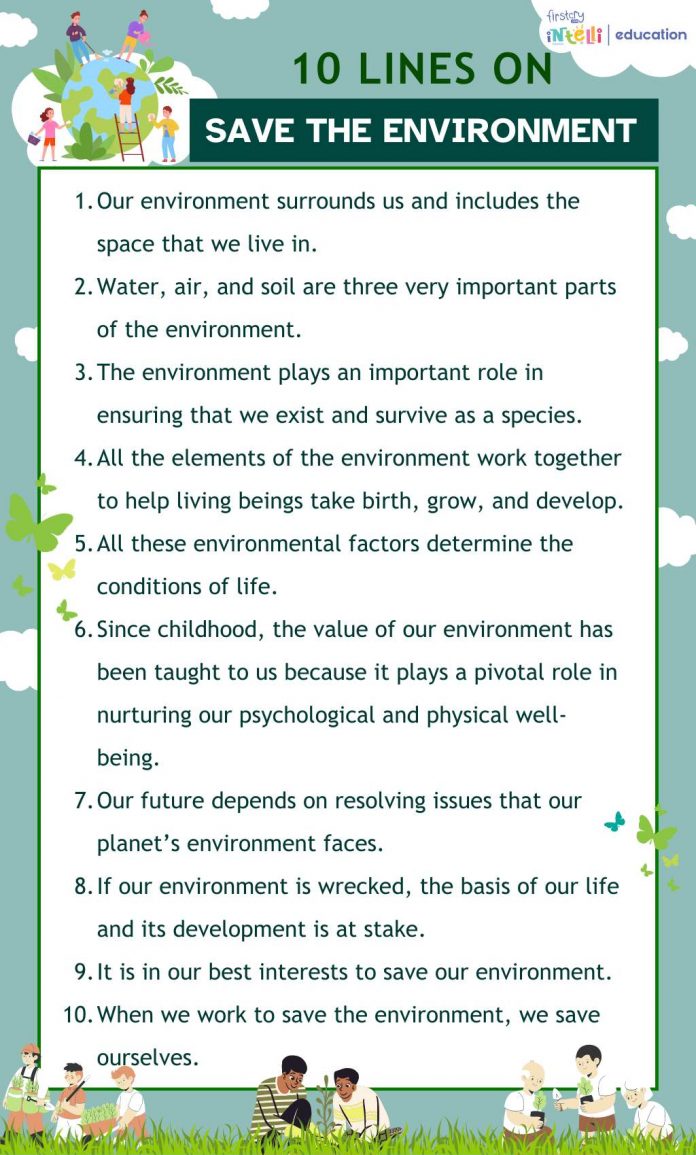 Essay On Save The Environment in English for Class 1, 2 & 3: 10 Lines ...