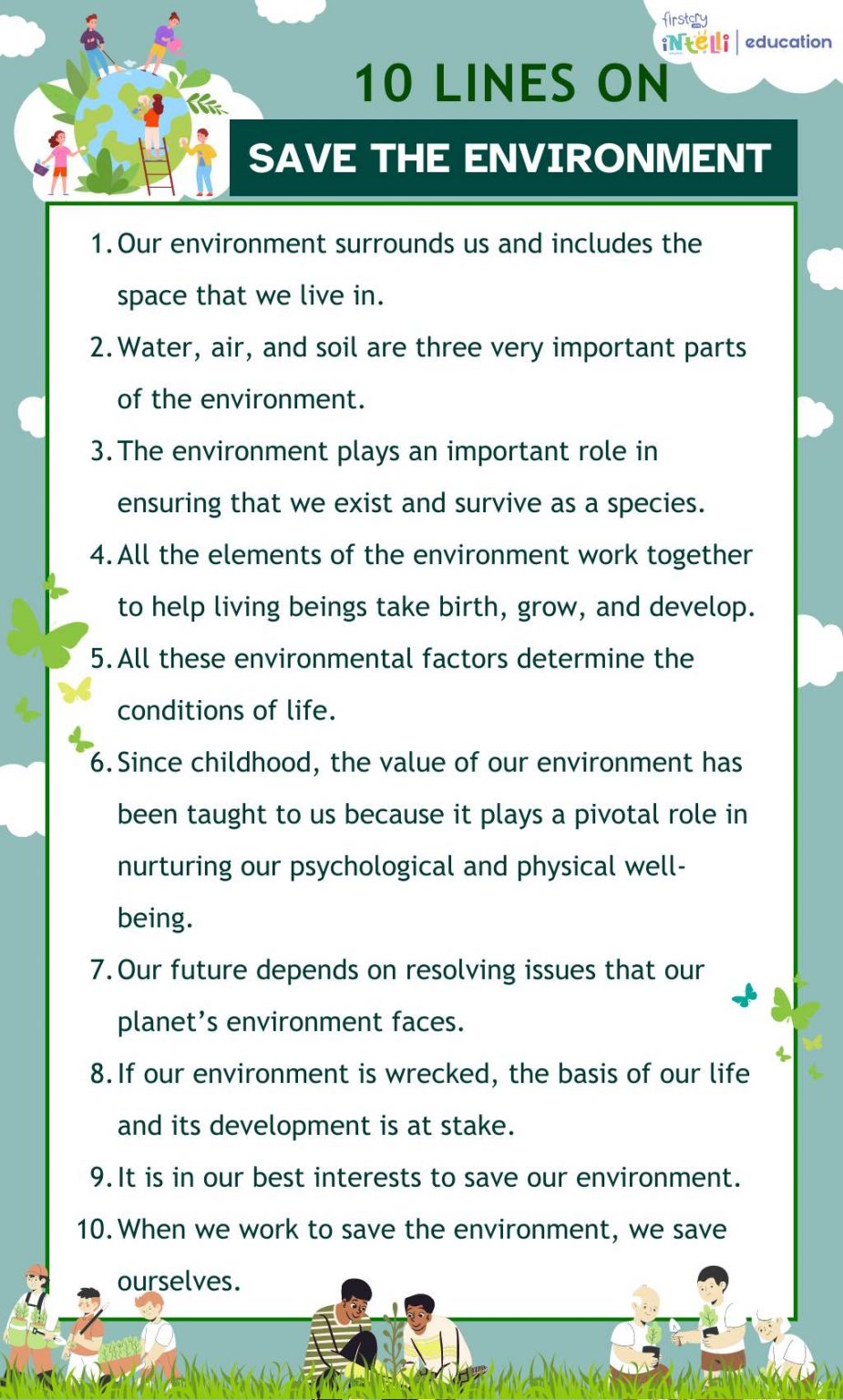 Essay On Save The Environment in English for Class 1, 2 & 3: 10 Lines ...