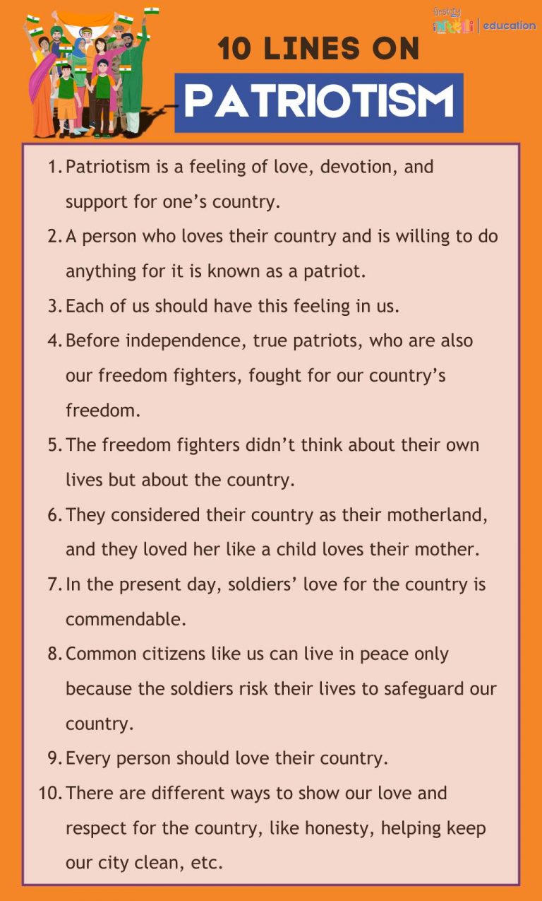 Essay On Patriotism : 10 Lines, Short and Long Essay