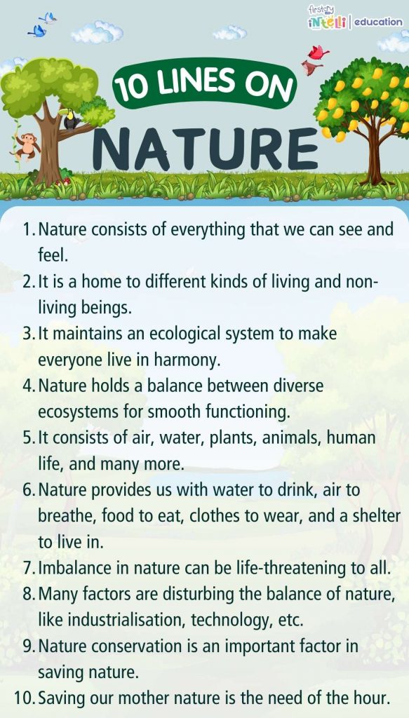 Essay On Nature in English for Classes 1,2,3 Children: 10 Lines & Paragraph