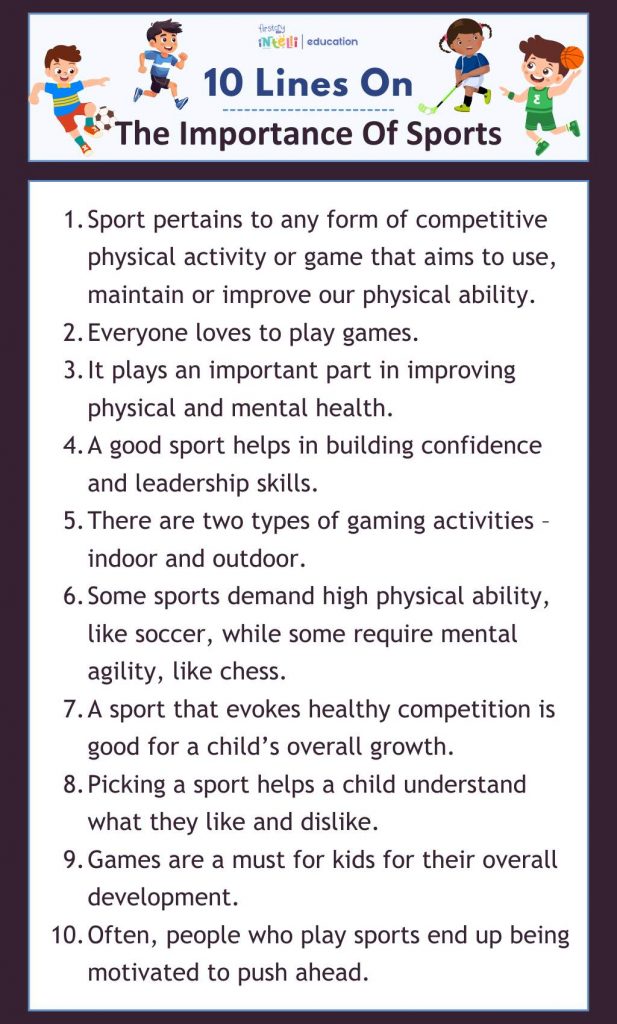 Essay On Importance Of Sports in English for Classes 1,2,3 Kids: 10 ...