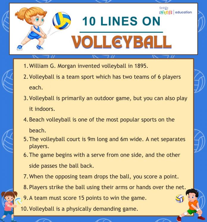Essay On Volleyball in English for Classes 1,2,3 Kids: 10 Lines & Paragraph