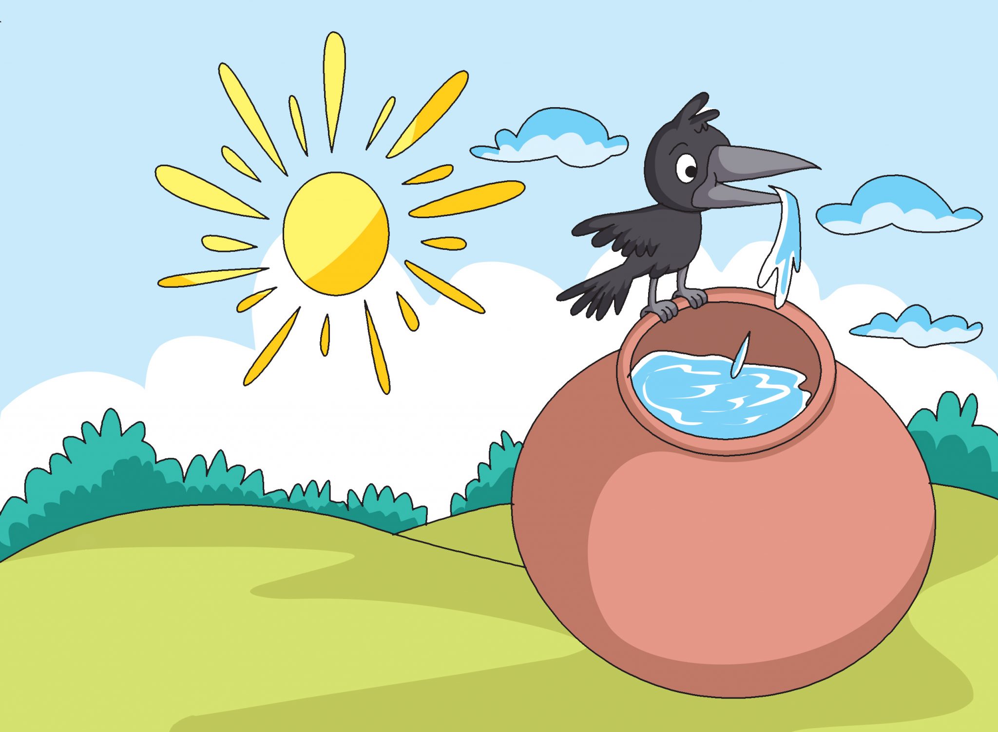 The Thirsty Crow Story For Children With Moral