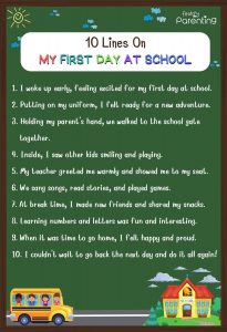 Essay on My First Day At School in English for Class 1, 2 & 3