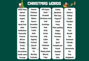 Christmas Words For Preschoolers And Kids To Improve Their Holiday ...