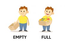 Full And Empty Concept For Preschoolers