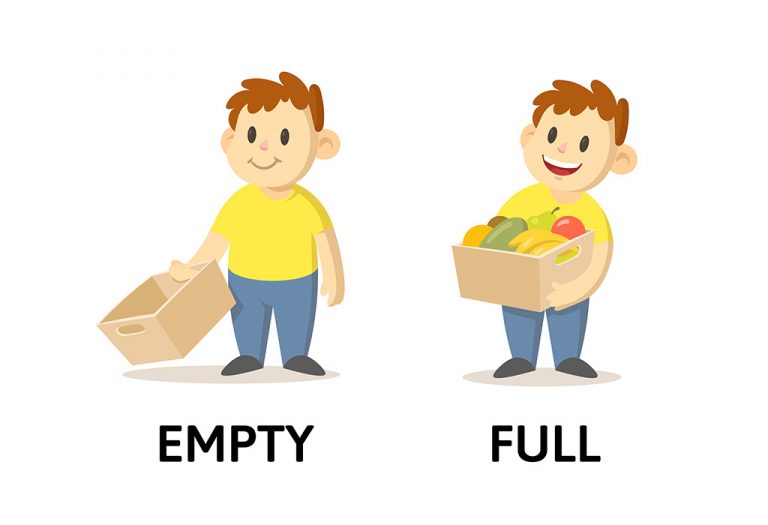 Full And Empty Concept For Preschoolers