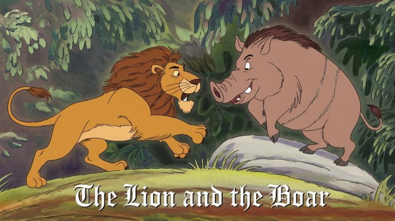 The Lion and The Boar Story with Moral for Kids