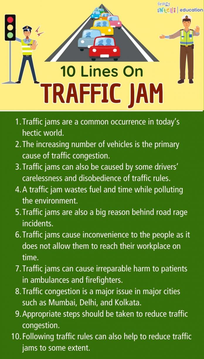 Essay on Traffic Jams in English for Classes 1-3: 10 Lines, Short ...
