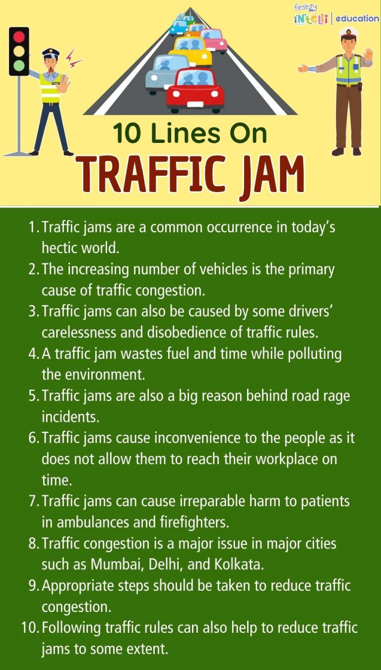 Essay on Traffic Jams in English for Classes 1-3: 10 Lines, Short ...