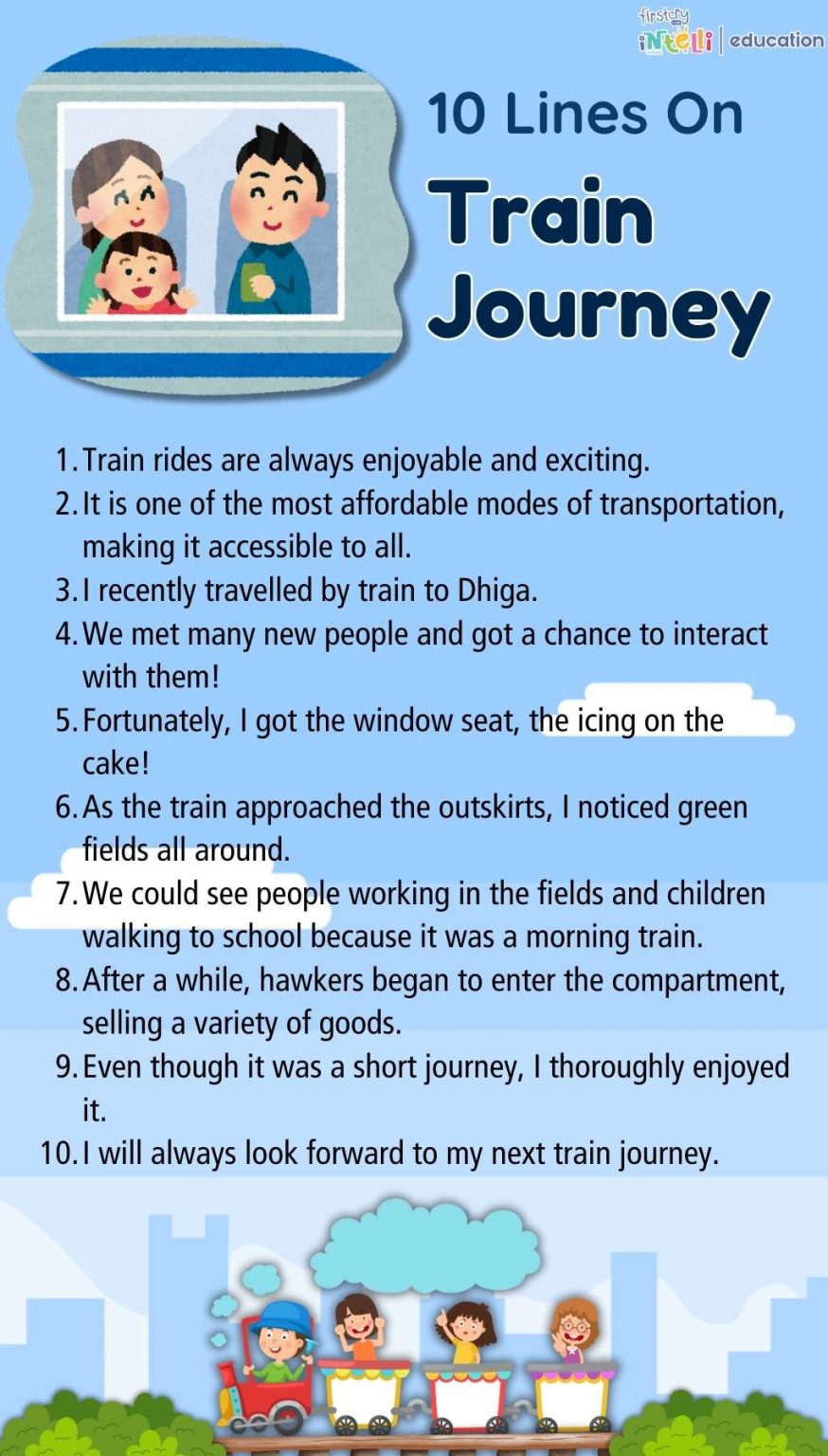 Essay On Train Journey in English for Classes 1-3: 10 Lines, Short ...