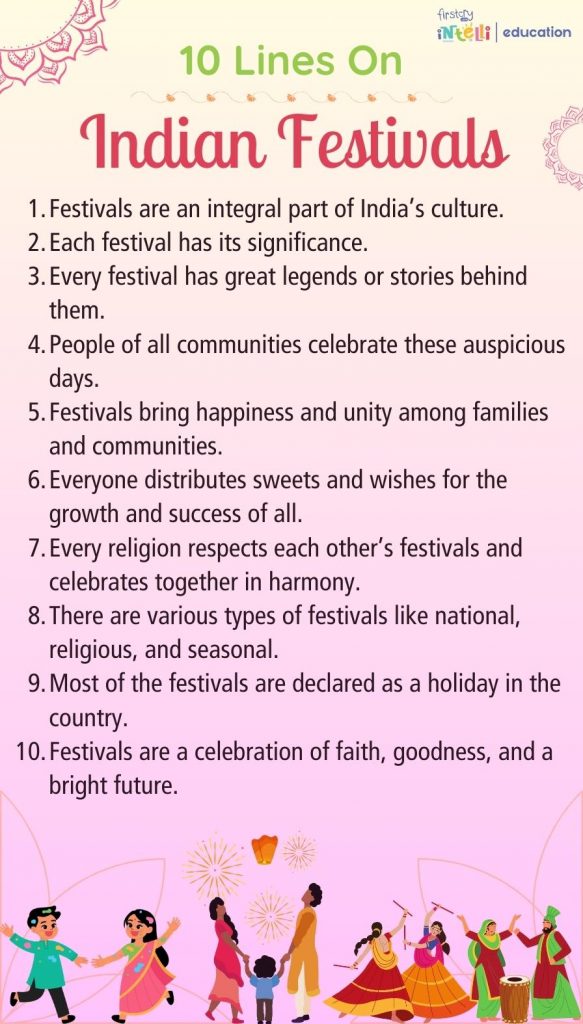 Essay On Festivals Of India (in English) for Classes 1, 2 & 3: 10 Lines ...
