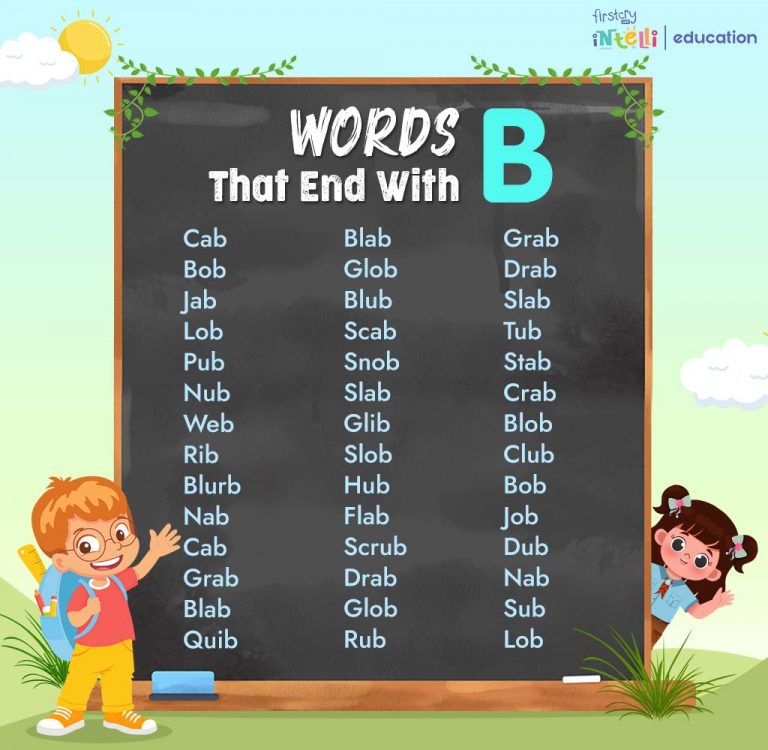 Words That End With B - Teach B Words to Kids
