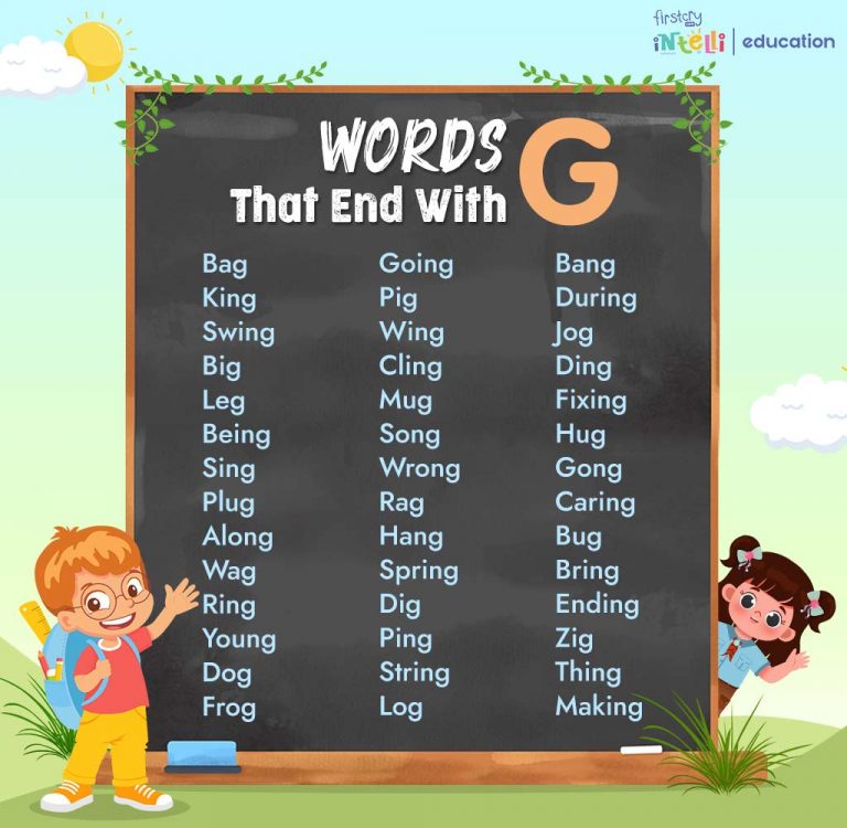 Words That End With G - Teach G Words To Kids