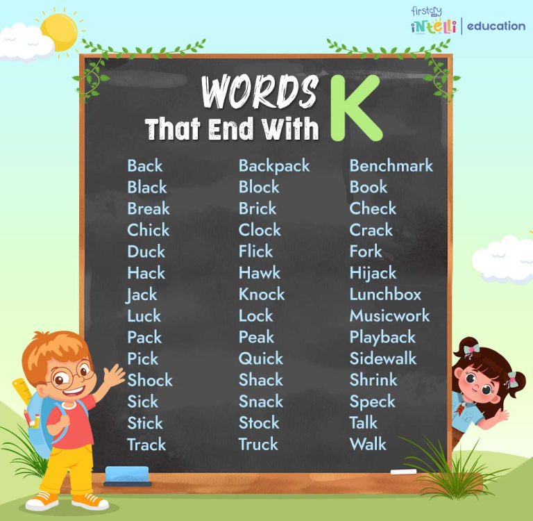 Words That End With K - Teach K Words To Preschoolers & Kids