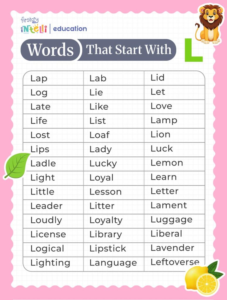 Words That Start With L - Learn L Words for Kids in English