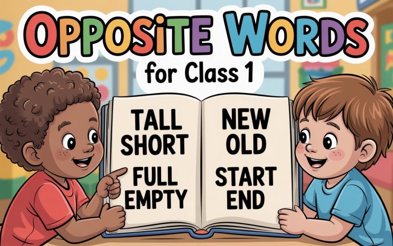 Antonyms List - 100+ Opposite Words In English For Class 1