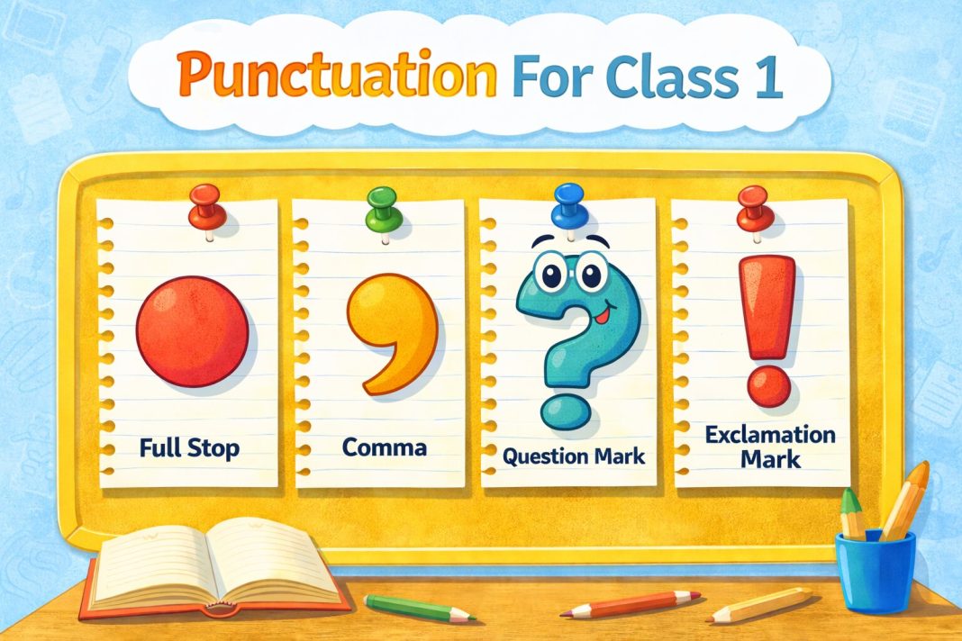 Punctuation for Class 1 - Types, Examples and Worksheet