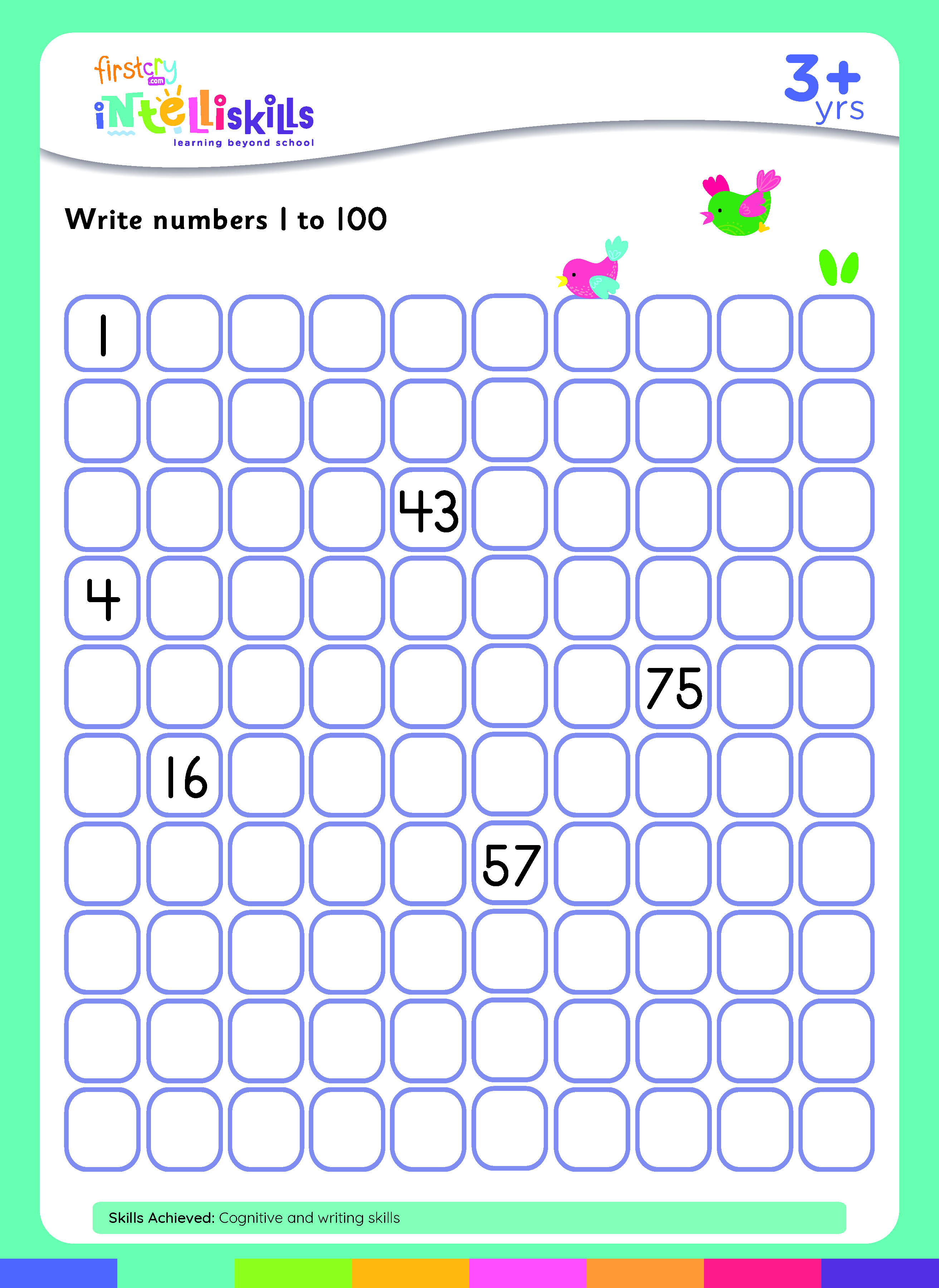 Number Writing Up To 100