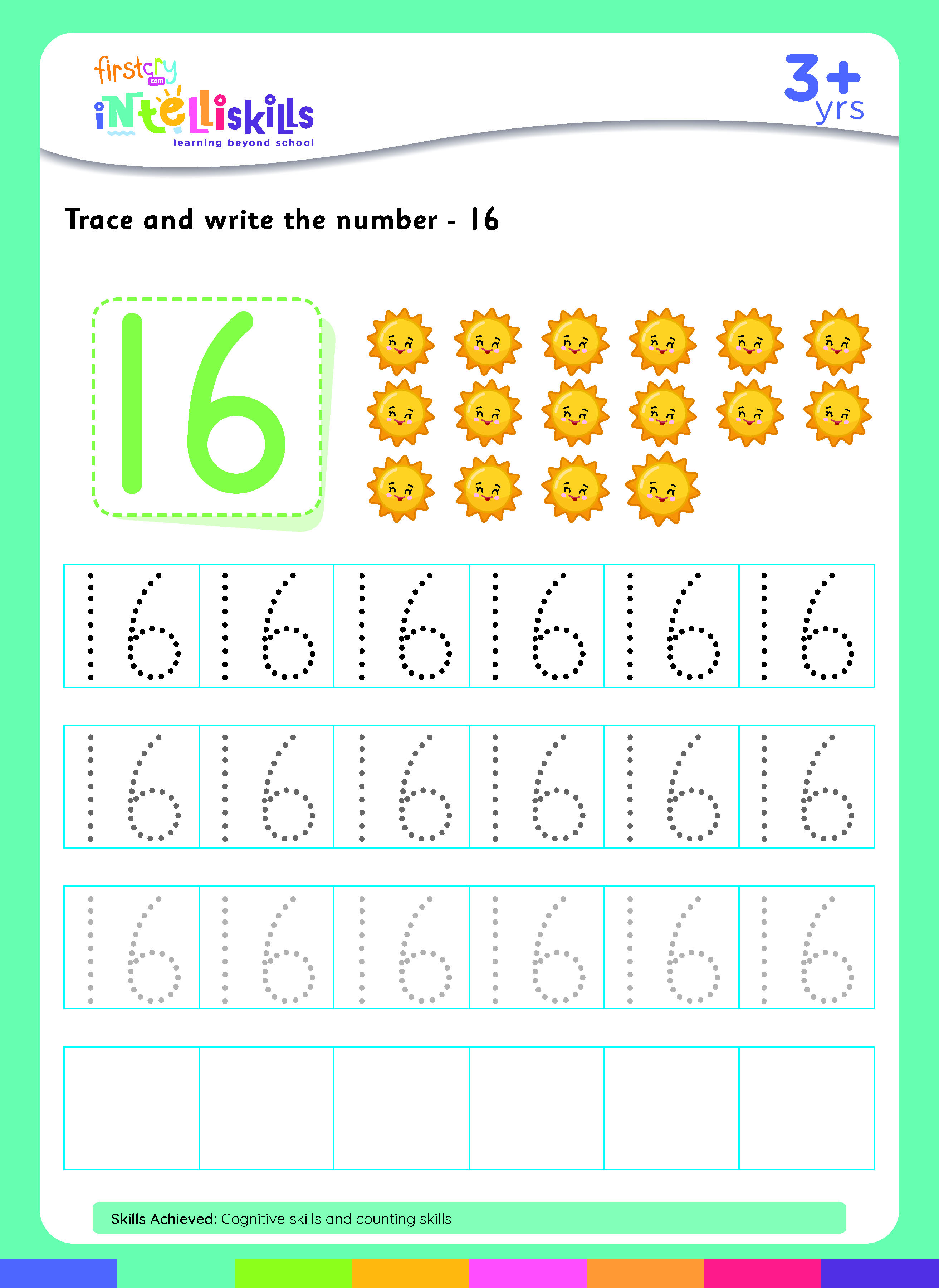 Number 16 Worksheets Color By Numbers Fruits Worksheet #16
