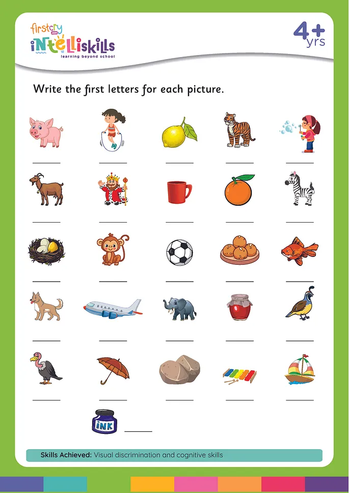 Write The First Letter Of Each Picture